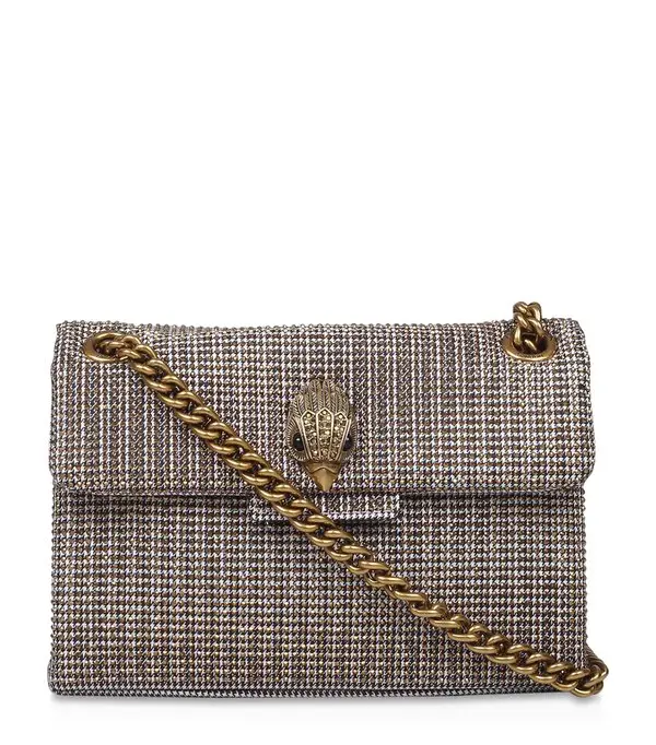 Kurt Geiger Mini Houndstooth Kensington Shoulder Bag - Beige