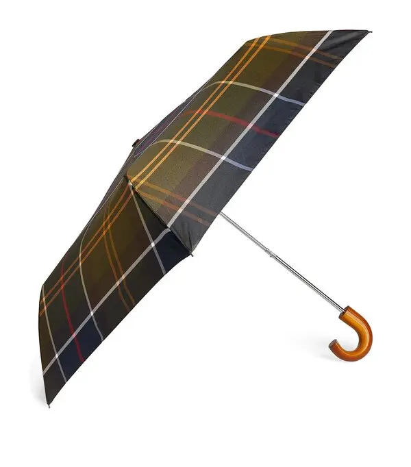 Barbour Mini Tartan Umbrella - Green