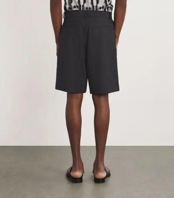 Commas Wool-linen Heathered Tailored Shorts