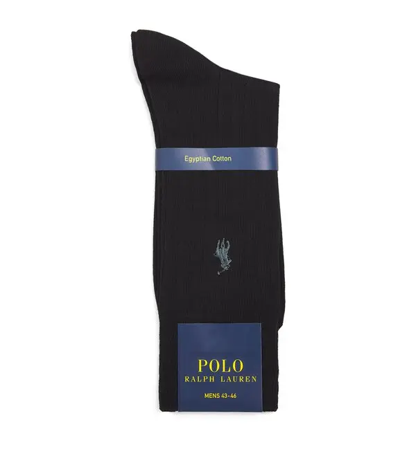 Polo Ralph Lauren Egyptian Cotton-blend Crew Socks - Black