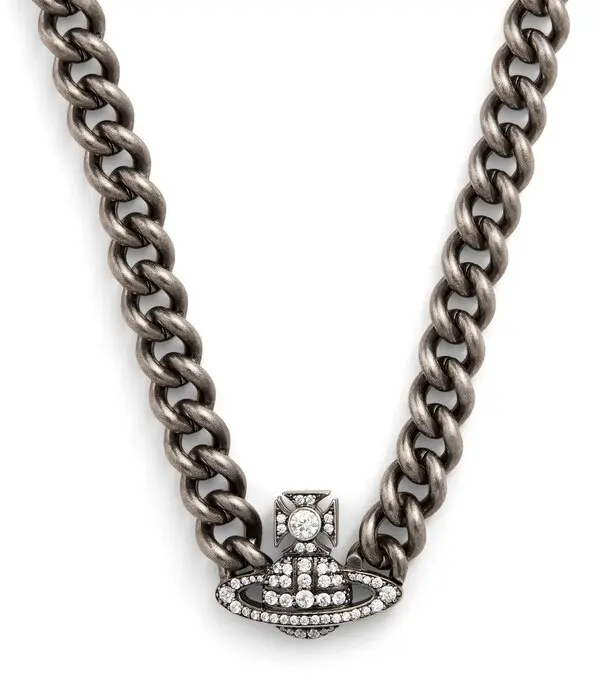 VIVIENNE WESTWOOD Graziella Choker Necklace With Cubic Zirconia - Silver