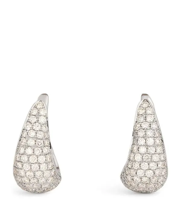ANITA KO Small Gold And Diamond Claw Earrings - White