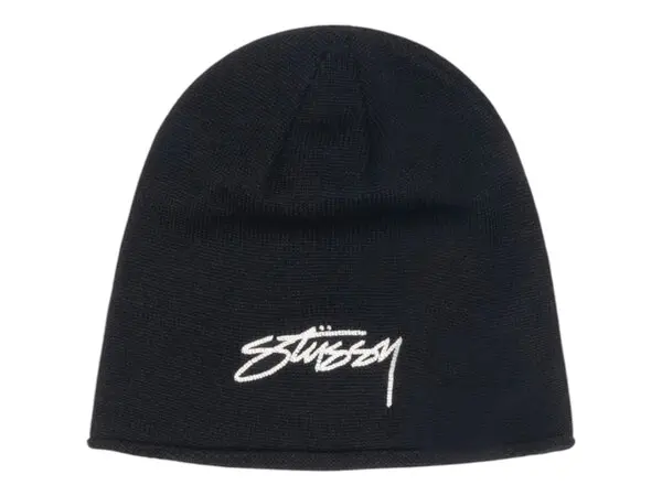 StÜssy Chain Stitch Rolled Edge Skullcap - Black