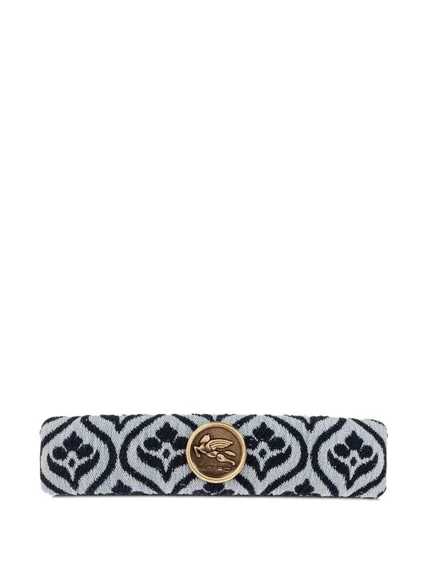 Etro Floral-jacquard Hair Clip - Grey