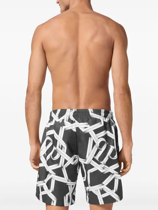 Philipp Plein Printed Swim Shorts - Black