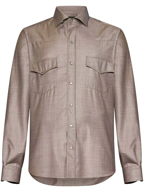 FRANZESE COLLECTION Virgin Wool Shirt - Brown