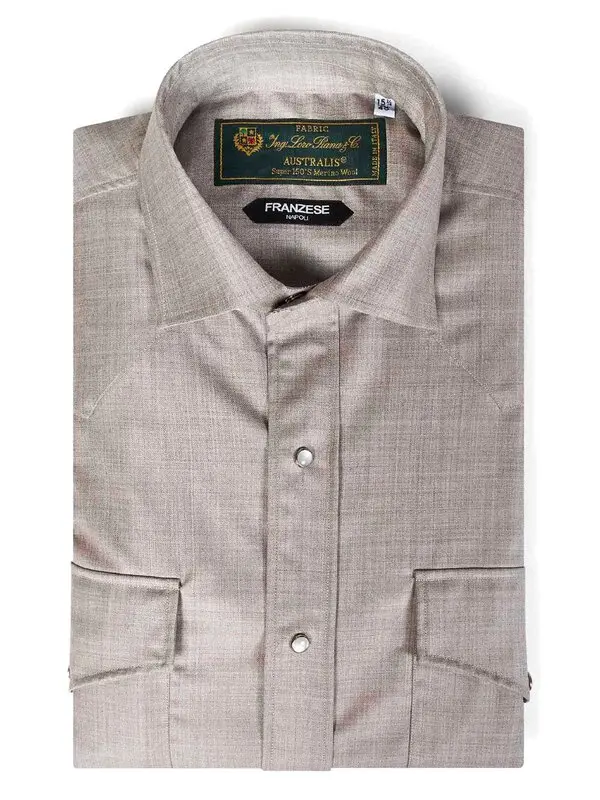 FRANZESE COLLECTION Virgin Wool Shirt - Brown