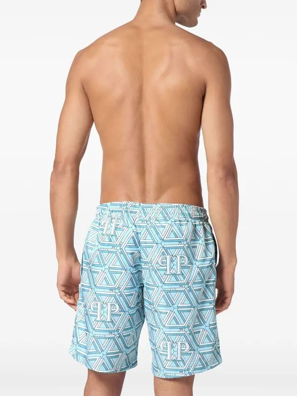 Philipp Plein Monogram Swim Shorts - Blue