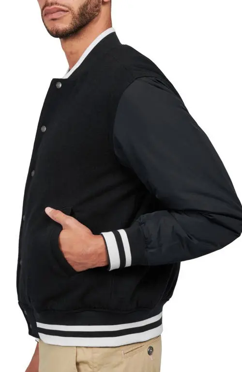 CON.STRUCT Solid Varsity Jacket - Black