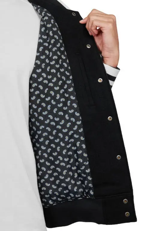 CON.STRUCT Solid Varsity Jacket - Black