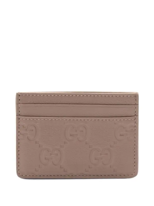 Gucci Gg Emblem Card Holder - Neutrals