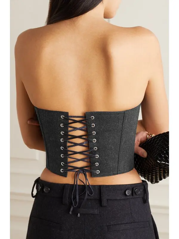 JEAN PAUL GAULTIER Cutout Wool-blend Bustier Top