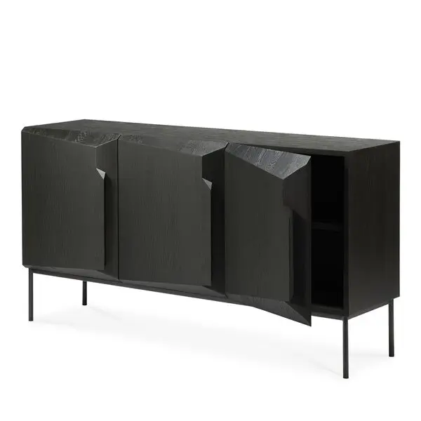 ETHNICRAFT Stairs Three Door Sideboard - Oak Black