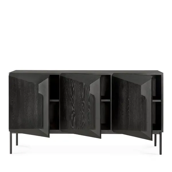 ETHNICRAFT Stairs Three Door Sideboard - Oak Black