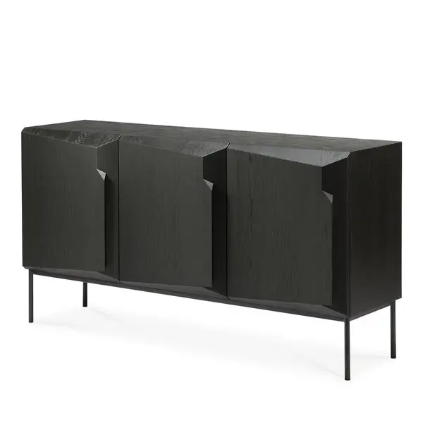 ETHNICRAFT Stairs Three Door Sideboard - Oak Black