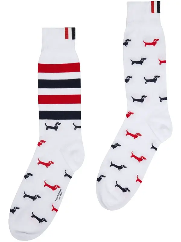 Thom Browne Mid-calf Socks - White