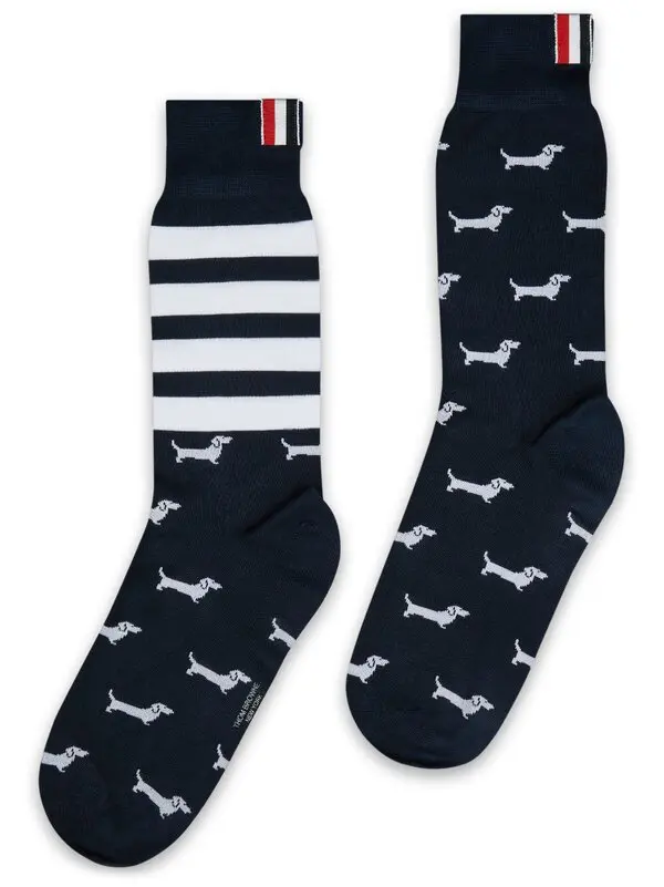 Thom Browne Mid-calf Socks - Blue