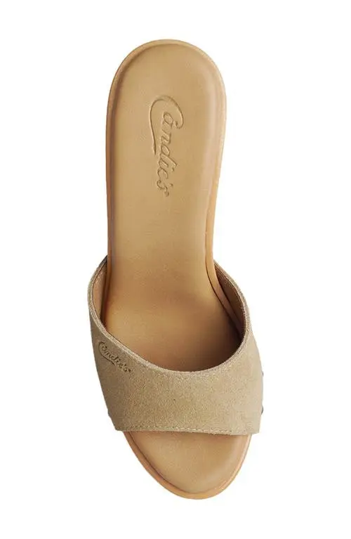 CANDIE'S Emiliana Platform Sandal - Dark Natural Suede