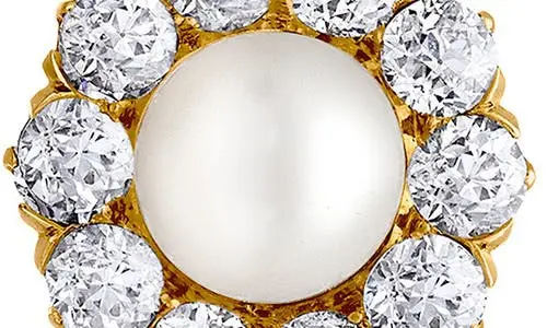 MINDI MOND Old Mine Pearl & Diamond Drop Earring