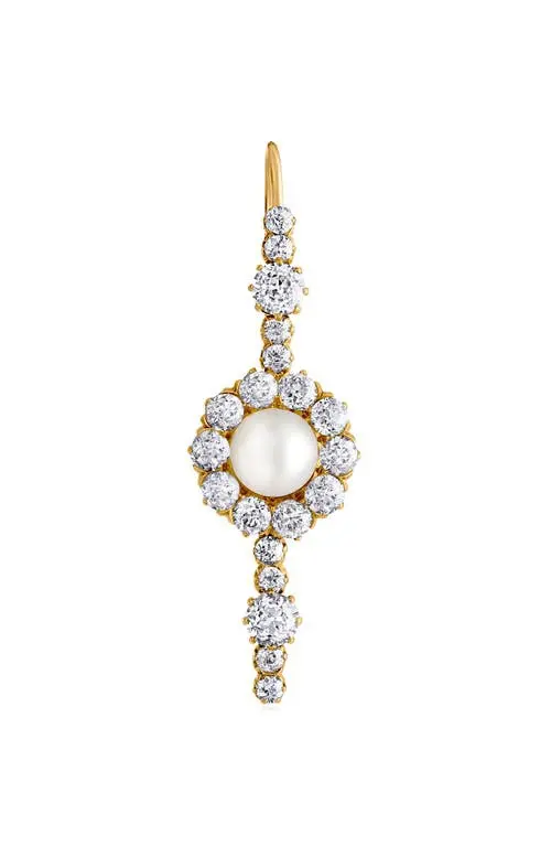 MINDI MOND Old Mine Pearl & Diamond Drop Earring - Gold