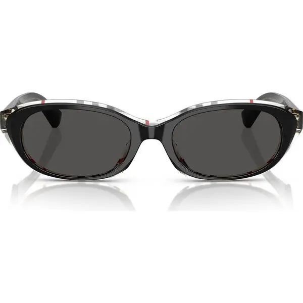 Burberry 55mm Oval Sunglasses - Black Check
