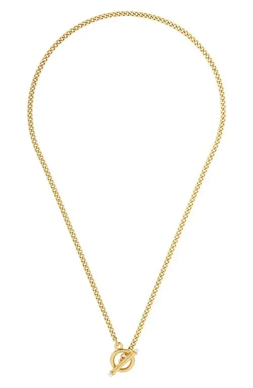 BROOK & YORK Stella Imitation Pearl Toggle Necklace - Gold