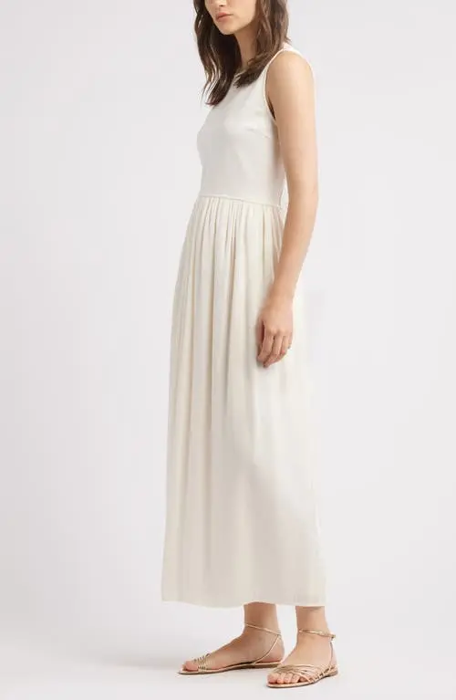 Nordstrom Sleeveless Mixed Media Midi Dress In Ivory Pristine - 60% Off |  Editorialist