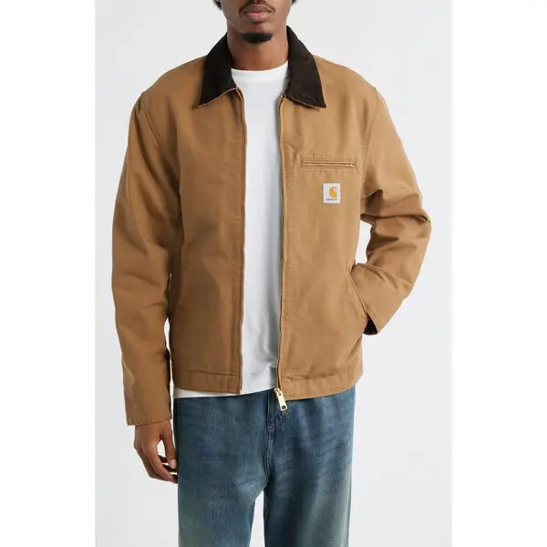 Carhartt Work In Progress Detroit Cotton Canvas Chore Jacket - Hamilton Brown Tobacco Rinsed