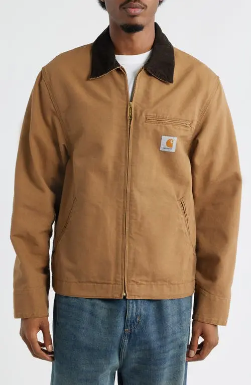 Carhartt Work In Progress Detroit Cotton Canvas Chore Jacket - Hamilton Brown Tobacco Rinsed