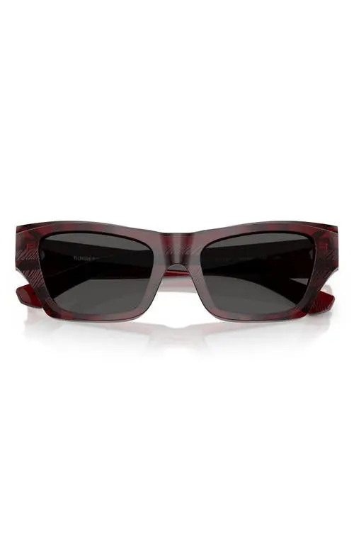 Burberry 52mm Cat-eye Sunglasses - Red Check/ Dark Grey