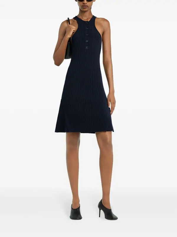 COURREGES Cotton Rib Knit Dress