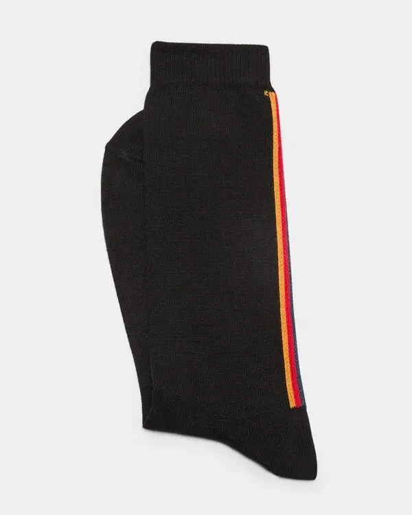 Paul Smith Artist Stripe Crew Socks - Black