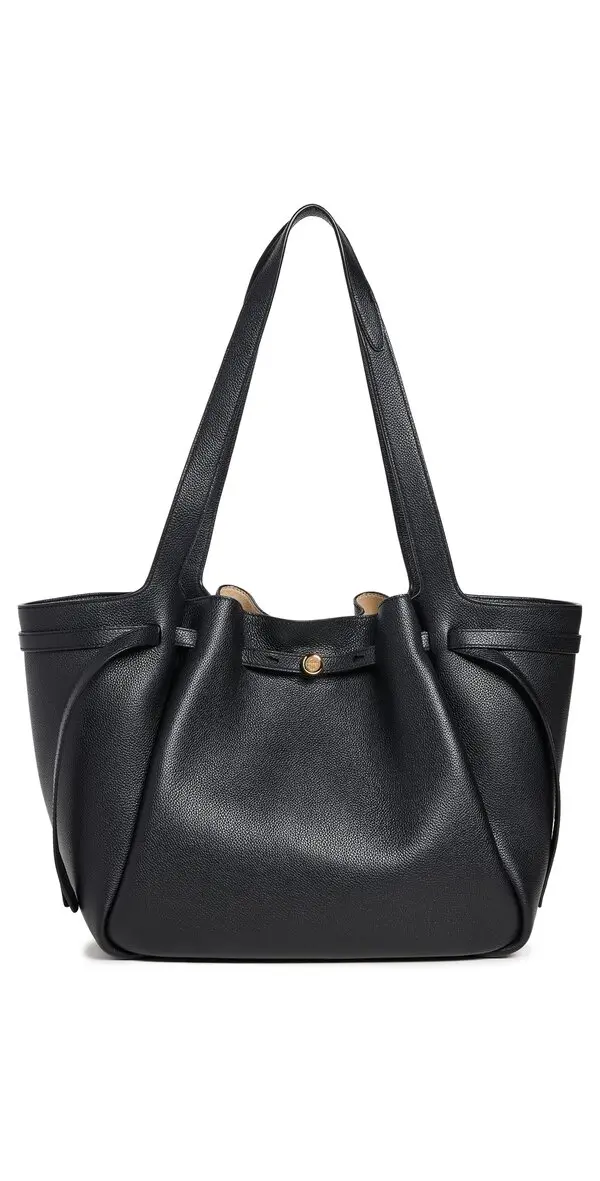 Tory Burch Pebbled Leather Tote - Black