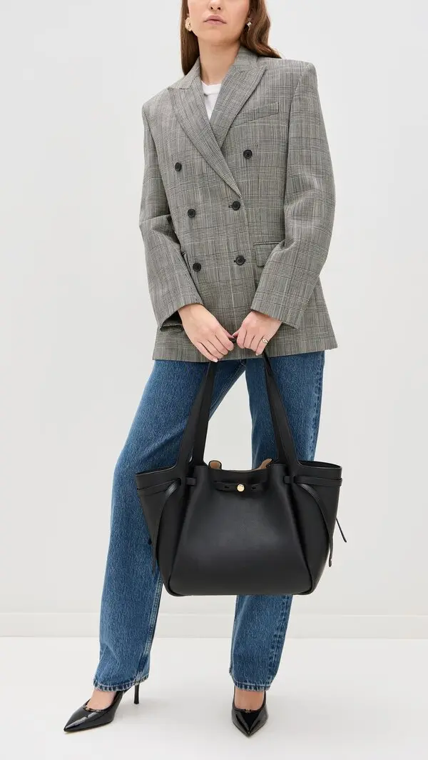 Tory Burch Pebbled Leather Tote - Black