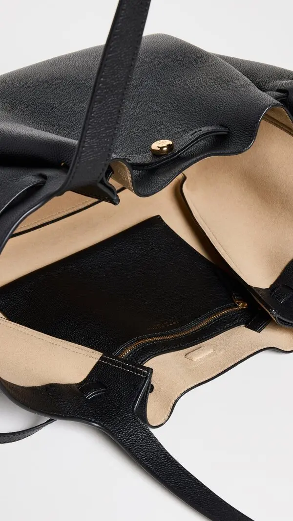 Tory Burch Pebbled Leather Tote - Black