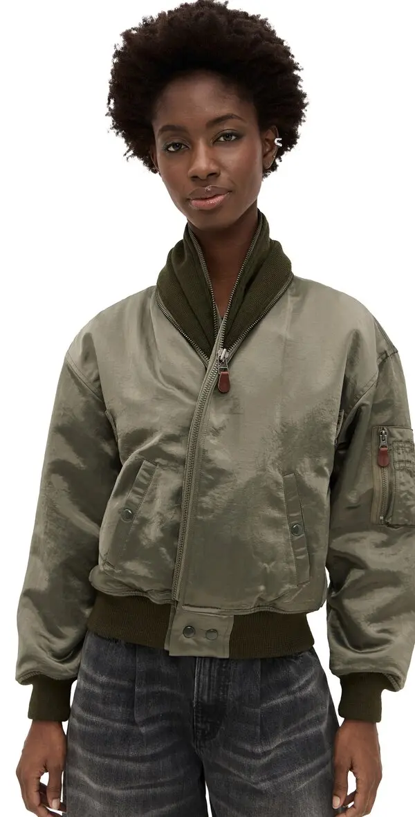 R13 Zip Collar Flight Jacket