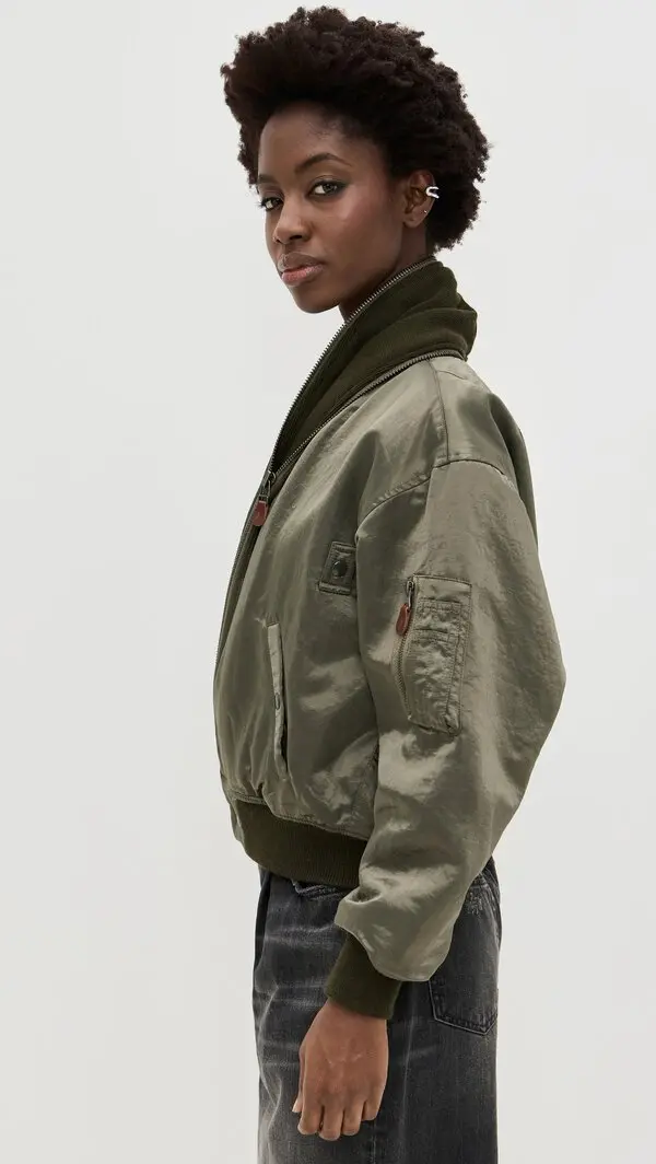 R13 Zip Collar Flight Jacket