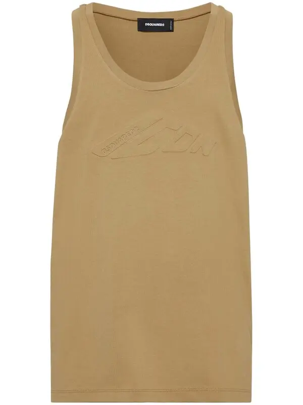 Dsquared2 Embossed-logo Tank Top - Neutrals