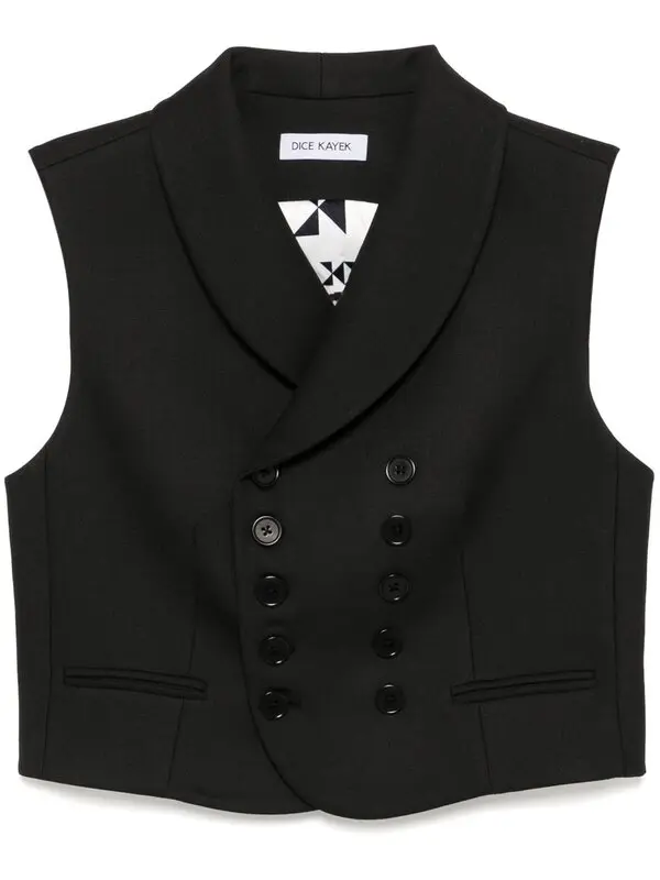 Dice Kayek Double-breasted Waistcoat - Black