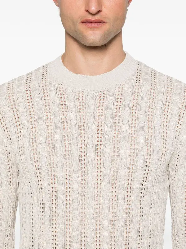 Eleventy Open-knit Sweater - Neutrals