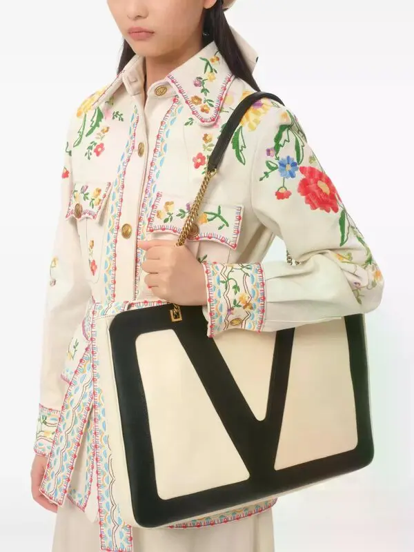 Valentino Garavani Viva Superstar Nappa Leather Shopper Bag - White