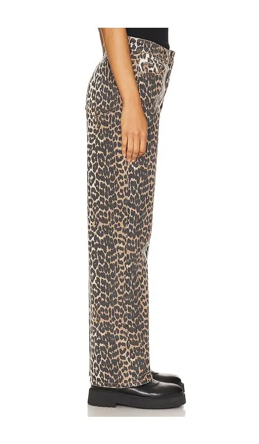 GANNI Izey Wide Leg Jeans - Leopard