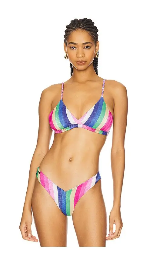 MAAJI Candy Stripes Rasha Bikini Top - Dark Blue