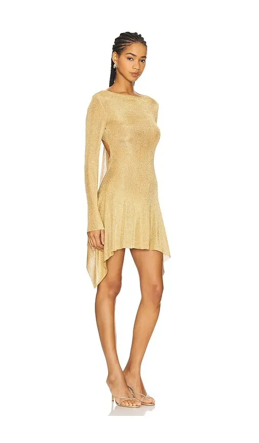 Guizio Rose Metallic Dress - Gold - 15% Off | Editorialist