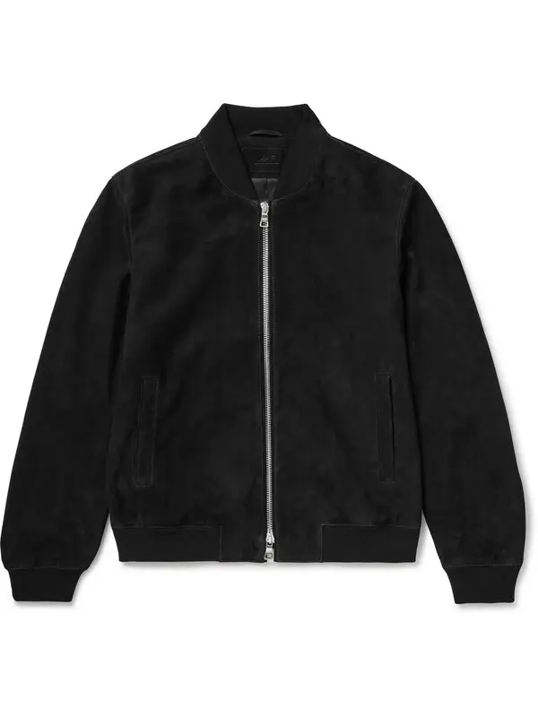 Mr P. Suede Bomber Jacket - Black