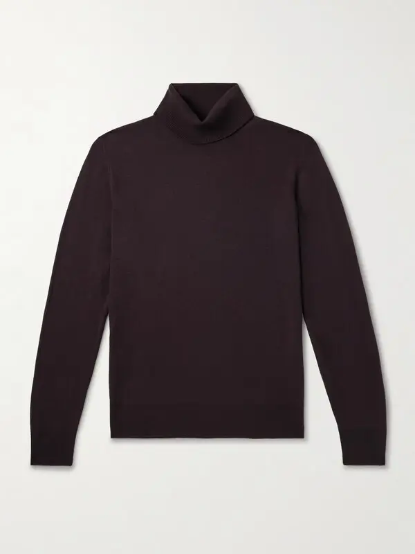 Loro Piana Garment-dyed Baby Cashmere Rollneck Sweater - Brown