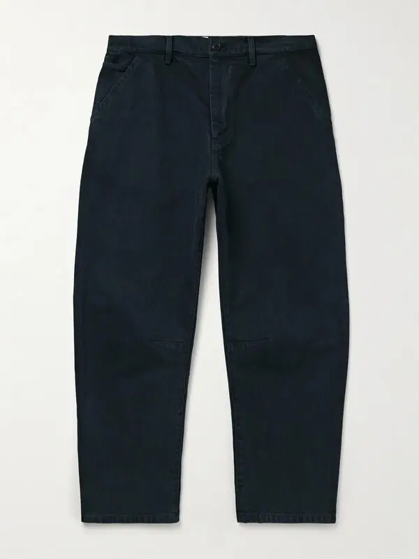 NILI LOTAN Emir Straight-leg Cotton-blend Twill Trousers - Blue