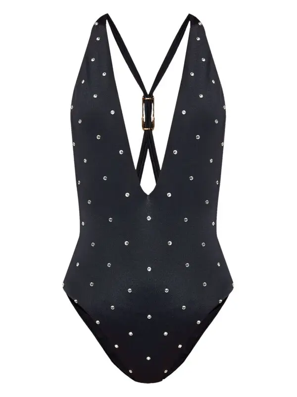 Versace Crystal-embellished Swimsuit - Black