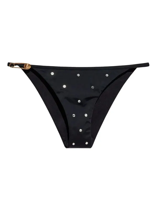 Versace Crystal-embellished Bikini Bottom - Black