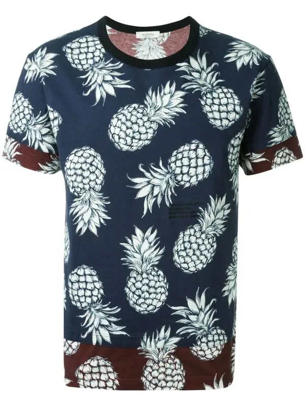 Valentino Garavani Pineapple-print T-shirt - Blue